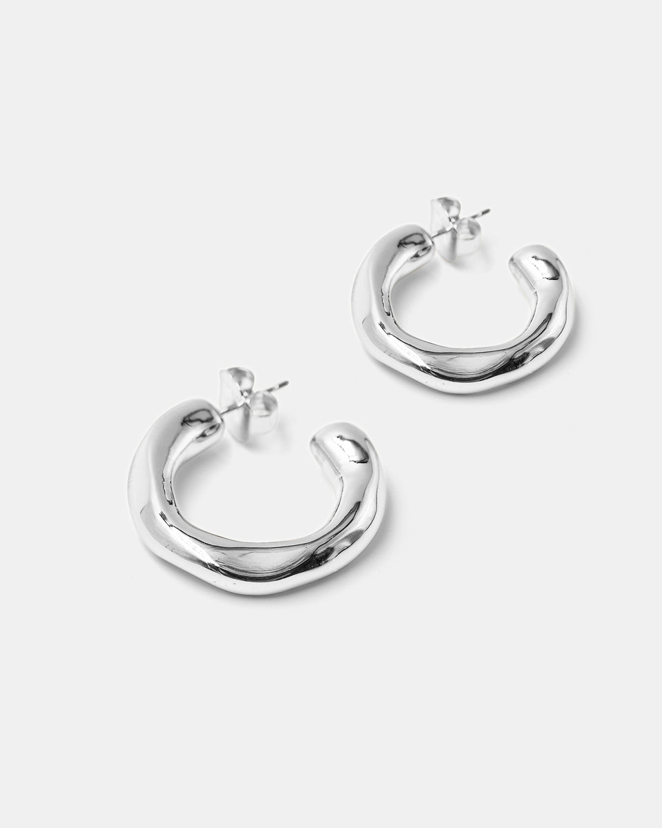 Veeda Hoop in Gold and Silver by BRIE LEON